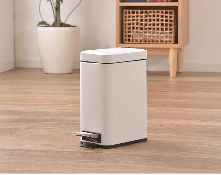 ゴミ箱 ごみ箱 くず入れ ダストボックス トラッシュカン 5L 蓋付き ペダル式 キッチン ポリプロピレン スチール シンプル 小さい コンパクト グレー ホワイト おしゃれ(代引不可 ...