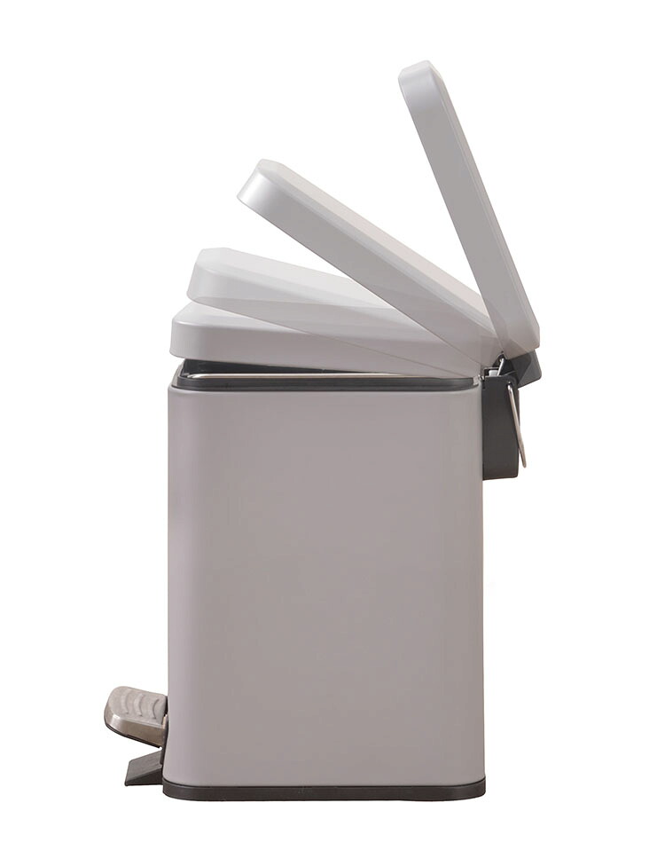 ゴミ箱 ごみ箱 くず入れ ダストボックス トラッシュカン 5L 蓋付き ペダル式 キッチン ポリプロピレン スチール シンプル 小さい コンパクト グレー ホワイト おしゃれ(代引不可 ...